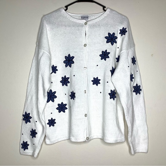 Bon Worth | Sweaters | Vintage Bon Worth Floral Embroidered Sweater ...